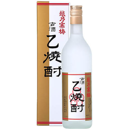 「越乃寒梅」の本格焼酎で、年間わずか数百本しか生産されません。 吟醸酒の酒粕を再発酵させて搾った発酵液を減圧蒸溜し、冷凍濾過。 約5年間熟成させた、上品で澄み切った香りを持つ本格焼酎です。 ■原材料：清酒粕・米・米麹