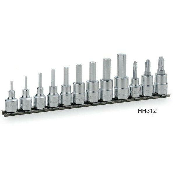 TONE(トネ)の一覧はこちら●差込角9.5mm(3/8inch)●ヘキサゴン●ミリ●Multiple●六角穴付きボルト・ねじの締付け、緩め作業用。●ソケットの取り外しが容易なアルミタイプのソケットホルダで作業効率がアップします。ねじ穴付き...