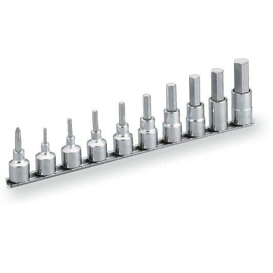 TONE(トネ)の一覧はこちら●差込角12.7mm(1/2inch)●ヘキサゴン●ミリ●Multiple●六角穴付きボルト・ねじの締付け、緩め作業用。●ソケットの取り外しが容易なアルミタイプのソケットホルダで作業効率がアップします。ねじ穴付...