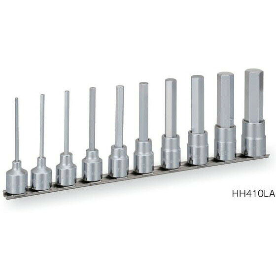 TONE(トネ)の一覧はこちら●差込角12.7mm(1/2inch)●ヘキサゴン●ミリ●Multiple●六角穴付きボルト・ねじの締付け、緩め作業用。●ソケットの取り外しが容易なアルミタイプのソケットホルダで作業効率がアップします。ねじ穴付...