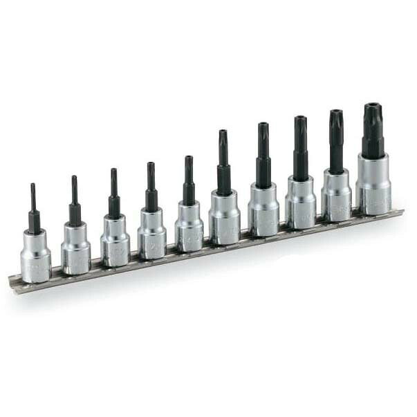 TONE(トネ)の一覧はこちら●差込角9.5mm(3/8inch)●T型トルクス(いじり防止)●Multiple●T型トルクスねじの締付け、緩め作業用。●ソケットの取り外しが容易なアルミタイプのソケットホルダで作業効率がアップします。ねじ穴...
