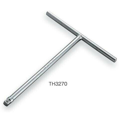 TONE(トネ)の一覧はこちら●差込角9.5mm(3/8inch)●差込角●構造用鋼●六角ボルト・ナットなどの締め付けけ・緩め作業用ハンドルに。●T形の先端に角ドライブ付で、色々なサイズのソケットが付け替えられる便利なT形ハンドルです。●ハ...