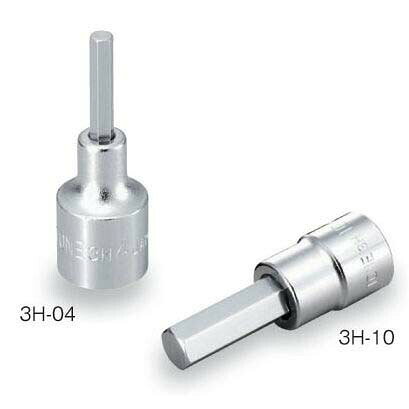 TONE(トネ)の一覧はこちら●差込角9.5mm(3/8inch)●二面幅4mm●ヘキサゴン●二面幅4mm●ミリ●構造用鋼●六角穴付きボルト・ねじの締付け、緩め作業用。●外周のローレット加工により、指で容易にボルトの早回しができます。●その...