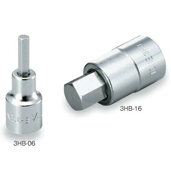 TONE(トネ)の一覧はこちら●差込角9.5mm(3/8inch)●二面幅7/32inch●ヘキサゴン●二面幅7/32inch●インチ●構造用鋼●六角穴付きボルト・ねじの締付け、緩め作業用。●外周のローレット加工により、指で容易にボルトの早...