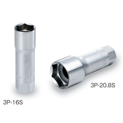 TONE(トネ)の一覧はこちら●差込角9.5mm(3/8inch)●二面幅20.8mm●6角●二面幅20.8mm●構造用鋼●エンジン回り用。自動車スパークプラグ専用。●6角部ストロングドライブ;薄肉タイプ●自動車スパークプラグ専用ソケットで...