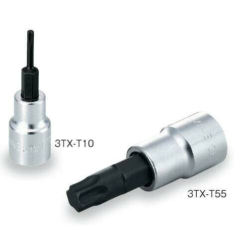 TONE(トネ)の一覧はこちら●差込角9.5mm(3/8inch)●T型トルクス●T40●構造用鋼●T型トルクスねじの締付け、緩め作業用。●強力タイプです。早回しに便利なローレット加工仕上げです。●TORXおよびトルクスは米国Acument...