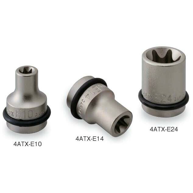 TONE(トネ)の一覧はこちら●差込角12.7mm(1/2inch)●E型トルクス●E14●構造用鋼●E型トルクスねじの締付け、緩め作業用。●インパクト用E型トルクスソケットです。外観品質と防錆力の向上を図った無電解めっき仕様のインパクト用...
