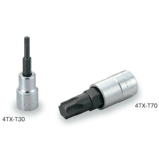 TONE(トネ)の一覧はこちら●差込角12.7mm(1/2inch)●T型トルクス●T60●構造用鋼●T型トルクスねじの締付け、緩め作業用。●強力タイプです。早回しに便利なローレット加工仕上げです。●TORXおよびトルクスは米国Acumen...