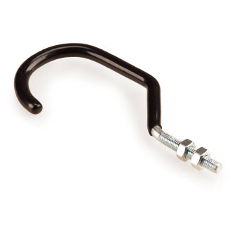 ParkTool(パークツール)の一覧はこちら自転車用のフック。直径約7mmの金属を採用し完成車の重量に耐えうる剛性の高いフックです。□ネジ＆ナットタイプ(黒)□ネジサイズ：5/16"-18JANCD:4962772158623【銀行振込・...