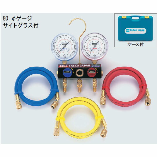 イチネンTASCO (タスコ)の一覧はこちら分類：冷凍・空調工具 ＞ マニホールド【詳細スペック】マニホールド：■ ゲージ取付ネジ…1/8″NPT■ ホース接続ポート… 1/4″ フレア（TA124EK-1）（TA124EKH-1）連成計・...