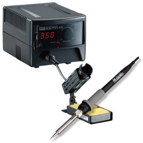 ハイパワータイプの高性能ステーション型温調はんだこて。定格電圧 100V AC 50/60Hz消費電力 65Wこて部電圧/電力 24V AC 60W温度設定範囲 200～480度絶縁抵抗(500V DC) 100MΩ以上サイズ こて部 全長...