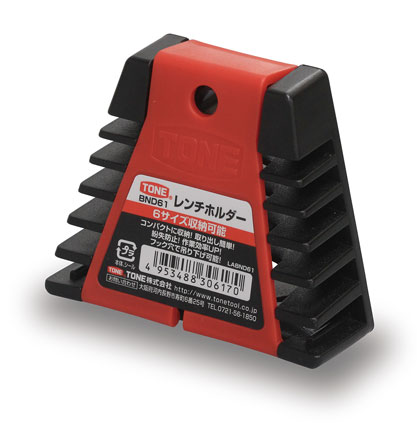 TONE(トネ)の一覧はこちら●●樹脂●レンチの収納・保管用。●1本ずつスムーズに取り出し可能で、整理・保管に便利です。壁掛け用の穴で、壁面に取り付け可能です。●工具は本来の使用目的以外には使用しないでください。【商品サイズ】縦(mm)　8...