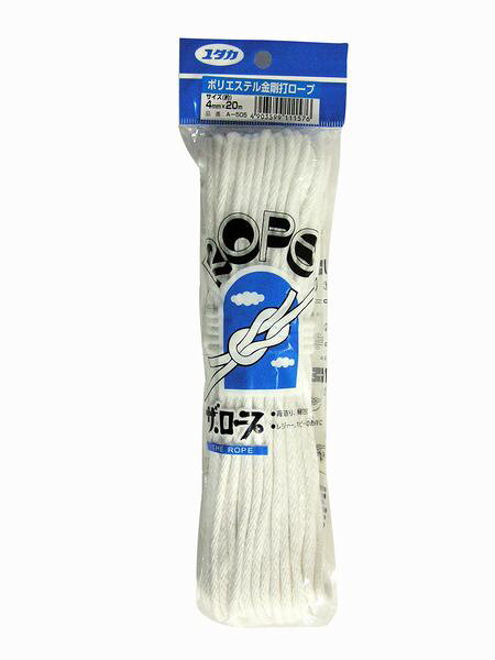ユタカメイクの一覧はこちら商品サイズ(mm)D×W×H:3.5×8×27特長酸・アルカリ・海水等に強く、耐候性に優れ摩擦にも非常に強く、強力に優れたロープ。用途各種結束、テント・タープ用等。【商品サイズ】縦(mm)　3.5横(mm)　8高さ...