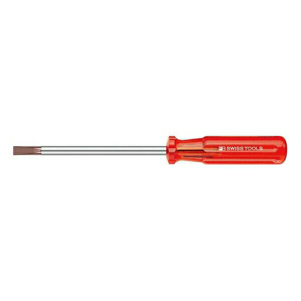 PB SWISS TOOLS(PBスイスツールズ)の一覧はこちら□仕様刃先厚(mm)：0.6軸径(φmm)：3軸長(mm)：100全長(mm)：190質量(g)：28適合セットスクリュー：M4ブレードが根元から先端はまでストレートなので、ジ...