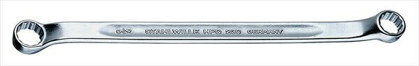 STAHLWILLE(スタビレー)の一覧はこちら汎用性の高い10度オフセットメガネレンチ●サイズ(")：7/16x1/2●全長(L；mm)：225●メガネ部巾（小）(d1；mm)：16.7●メガネ部巾（大）(d2；mm)：19.5●メガネ部...