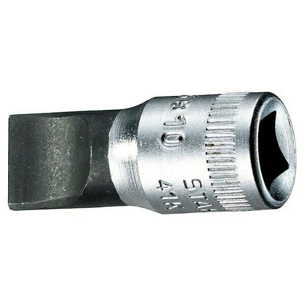 STAHLWILLE(スタビレー)の一覧はこちら軸長の短いマイナスビットソケット●サイズ(mm)：1.2x8●全長(L1；mm)：28●軸長(L2；mm)：16●ソケット部外径(d；mm)：11.6●質量(g)：12●軸長の短いマイナスビッ...
