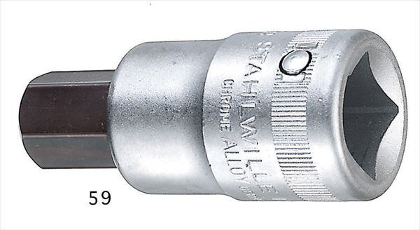 STAHLWILLE(スタビレー)の一覧はこちら頑丈な圧入式の3／4"SQショートヘックスビットソケット●サイズ(mm)：19●全長(L1；mm)：80●軸長(L2；mm)：25●ソケット部外径(d；mm)：34.7●質量(g)：346●頑...
