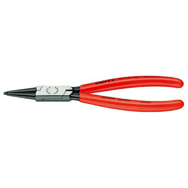 KNIPEX(クニペックス)の一覧はこちら簡単に穴用スナップリングの取り付け、取り外しができます。●対応内径(φmm)：85-140●先端チップ径(φmm)：3.2●全長(mm)：320●質量(g)：469●簡単に穴用スナップリングの取り付...