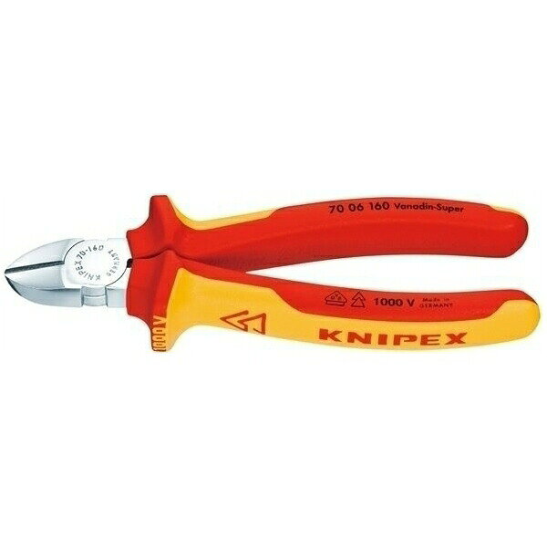 KNIPEX(クニペックス)の一覧はこちら●切断能力（軟線；φmm)：4.0●切断能力（中硬線；φmm)：2.5●切断能力(硬線；φmm)：1.8●長さ(mm)：140●質量(g)：160●様々な場面で活躍する汎用性の高い斜ニッパー。●高品...