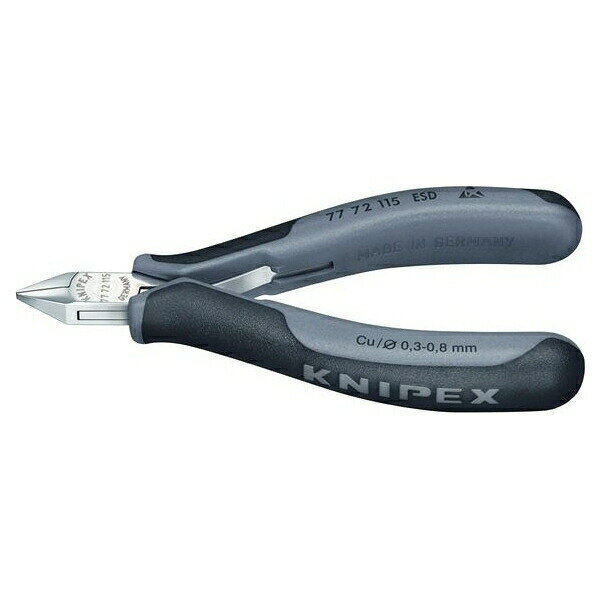 KNIPEX(クニペックス)の一覧はこちら極めて精密なエレクトロニクス関連、精密機器関連の切断作業に最適な高精度のニッパー。●切断能力（軟線；φmm)：0.3-0.8●口先の長さ(mm)：10.5●ジョイント部の幅(mm)：9.5●ジョイン...