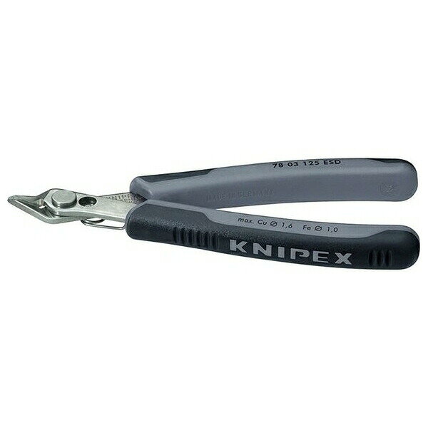 KNIPEX(クニペックス)の一覧はこちら極めて精密なエレクトロニクス関連、精密機器関連の切断作業に最適な高精度のニッパー。●切断能力（軟線；φmm)：0.2-1.6●切断能力（中硬線；φmm)：1.0●口先の長さ(mm)：9.0●ジョイン...