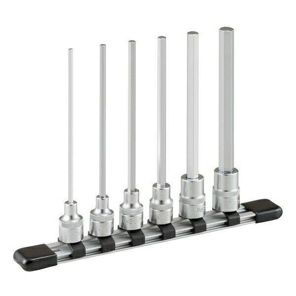 TONE(トネ)の一覧はこちら●差込角9.5mm(3/8inch)●ヘキサゴン●ミリ●Multiple●六角穴付きボルト・ねじの締付け、緩め作業用。●ソケットの取り外しが容易なアルミタイプのソケットホルダで作業効率がアップします。ねじ穴付き...