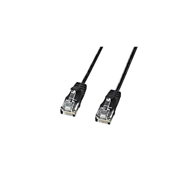 サンワサプライの一覧はこちら■ケーブル長：5m■ケーブル色：ブラック■コネクタ形状：RJ-45スリムコネクタ付き(ラッチカバー付き)■ケーブル構造：より線仕様、ストレート全結線■ケーブル直径：3.2mm■対応伝送帯域：カテゴリ6(1000B...