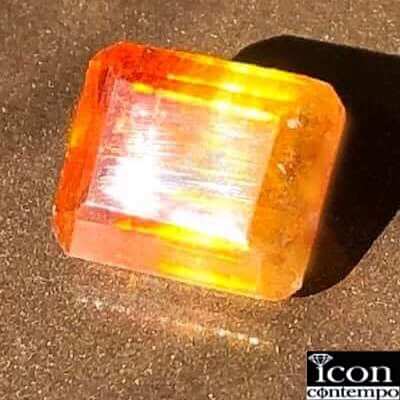 ■当ショップは「おくりもの市場」認定ショップです 詳しくは【エコラッピング】ページへ大粒バイカラースファレライト 3.46ct 大きいルース オクタゴン オレンジ ゴールデンイエロー 太陽光線 "Sunbeam" [PalettePlane...