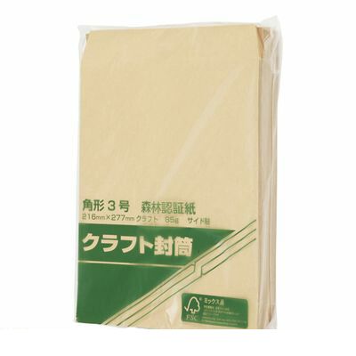 ●サイズ：縦277×横216mm●紙厚：85g／m2●材質：FSCクラフト紙（古紙40％使用）●仕様：サイド貼り●入数：100枚4972924005255