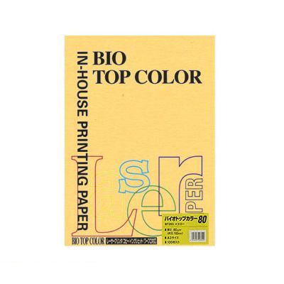 ●坪量：80g／m2●四六判換算：68．8kg●紙厚：0．103mm●対応プリンタ：熱転写，モノクロレーザー，カラーレーザー，インクジェット●両面印刷ができる上質カラーペーパー。●バイオトップカラー。無塩素漂白パルプを原料としたカラーペーパ...