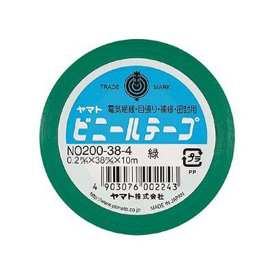 &nbsp; ヤマト &nbsp; 06-6584-1130 ●テープ厚：0．2mm●材質：基材＝PVC，粘着剤＝ゴム系●絶縁性と粘着力が高く、燃えにくい。●耐水・耐油・耐薬品性に優れています。●入数：1巻4903076002243