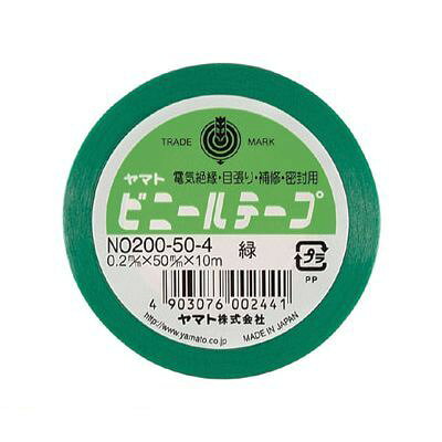 &nbsp; ヤマト &nbsp; 06-6584-1130 ●テープ厚：0．2mm●材質：基材＝PVC，粘着剤＝ゴム系●絶縁性と粘着力が高く、燃えにくい。●耐水・耐油・耐薬品性に優れています。●入数：1巻4903076002441
