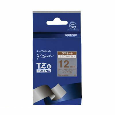 ●水やこすれに強い！ラミネートテープ白字／つや消しサテンシルバー地12mm幅×5m●入数：1巻●本体サイズ(mm)：W68×D88×H16●本体重量(g)：43●パッケージサイズ(mm)：W69×D155×H18●パッケージ重量(g)：48...