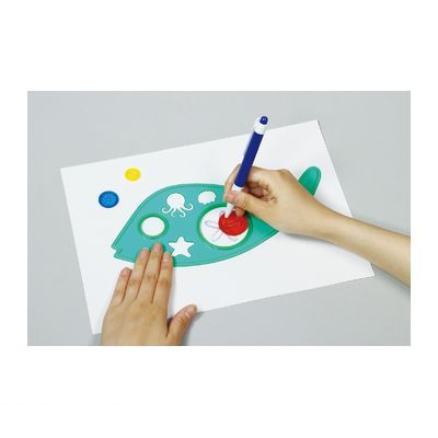 ●商品はイメージです。（※工作例の場合があります）【商品説明】■色・形取り混ぜプレート：250×105×厚1mm、ペン：140×10mmPSPP袋入4521718075549幾何学模様 文具 幼稚園 保育園 小学生