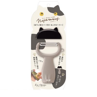 貝印0120-016-410【商品説明】■ねこ耳がついた刃カバー付きで、収納時の安全性を高めています。■芽取り付き。■ねこモチーフのおろし付き■商品サイズ：130X82X11(mm) ■重量：28g ■材質：刃：ステンレス刃物鋼　本体：AB...