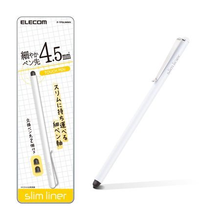 エレコム0120-898-794【商品説明】■対応機種：各種スマートフォン・タブレット ■外形寸法：長さ約110mm×ペン径約5.5mm ペン先約4.5mm ■材質：ペン先:シリコン、本体:真鍮 ■カラー：ホワイト4953103361010