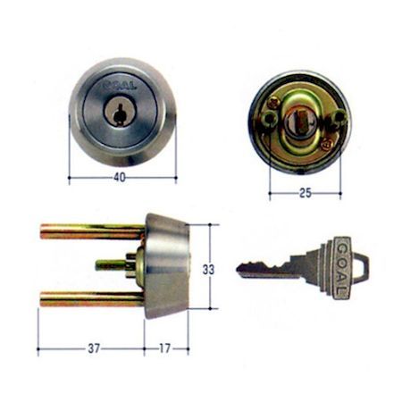 【商品説明】●シリンダーの名称：SP5本ピンシリンダー●本体数量：1個●附属キー本数：3本●色/仕上げ：ステンレス・ヘアーライン●仕上げ記号：11●対応扉厚：40〜43mm●取替用シリンダー