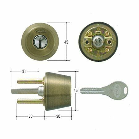 【商品説明】●シリンダーの名称：V18シリンダー●本体数量：1個●附属キー本数：3本●色/仕上げ：アンティックブラス●仕上げ記号：71●対応扉厚：30〜43mm●取替用シリンダー