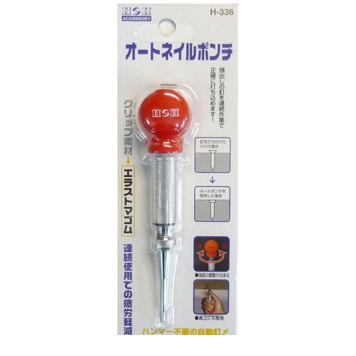 【商品説明】■連続使用での疲労軽減。頭出しの釘を連続作業で正確に打ち込めます■全長/約130mm■打ち込みサイズ/3mm4954458191154