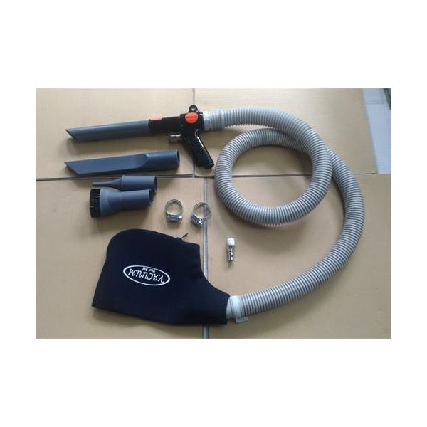 ●全長…145mm●エアー消費量…420L/min●使用コンプレッサー…1.5kw以上●付属品…・ノズル：120mm　□40×60・パイプ：207mm　φ30mm・細口ノズル：237mm　□15×50・ポイントノズル：125mm　φ5mm・...