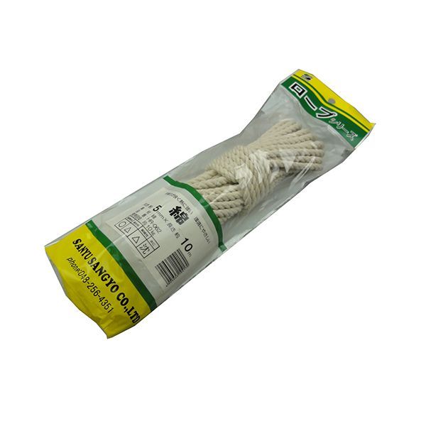 【商品説明】【用途】荷物の固定・梱包用。【機能・特徴】手触りが良く熱に強く、環境にやさしいです。【仕様】●サイズ(約)：太さ5mm×長さ10m。●使用目安：約10kg。【材質】●綿。資材 梱包資材 梱包ロープ4905663104170