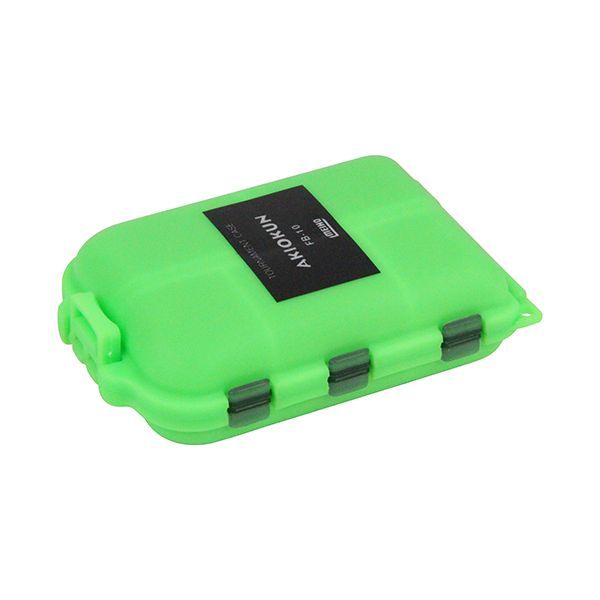 【商品説明】【用途】パーツ等小物類の収納。【機能・特徴】折りたたみ式10小間ケースです。首掛け用ロープホール付きです。ゲームベストにジャストサイズ、磯・ルアー釣りに最適です。【仕様】●外寸：97×65×30mm。●色：グリーン。●内寸(深さ...