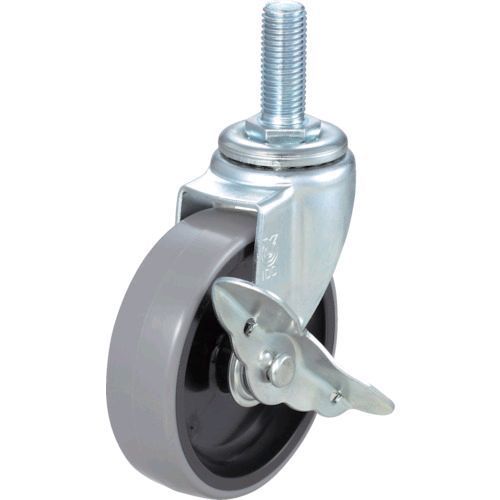【特長】●耐油性に優れています。●床面を汚しません。【用途】●厨房機器やワゴン用に。【仕様】●許容荷重(daN)：70●許容荷重(kgf)：71.4●車輪径D(mm)：75●車輪幅(mm)：26●取付高H(mm)：97●軸長L(mm)：35...
