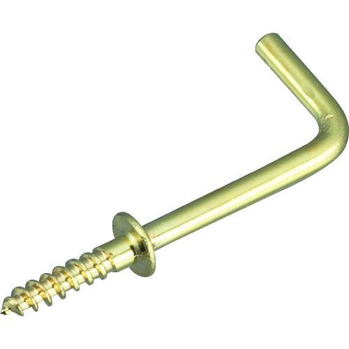 【用途】●木下地の壁面などにねじ込み、吊り、固定金具として使用。【仕様】●線径(mm)：2●耐荷重(kg)：0.8●寸法(mm)D：13●寸法(mm)A：7.5●寸法(mm)S：8.5【材質／仕上】●真鍮（C2700W）【注意】●つばのある...