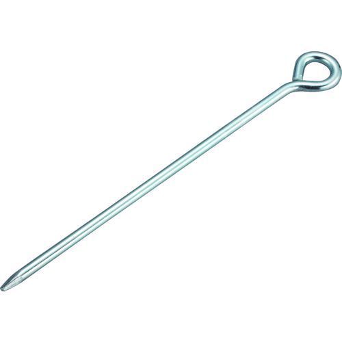 【特長】●ロープやワイヤなどを固定するのに最適です。【用途】●各種テント、タープ設営、園芸、区画ロープ設置など。【仕様】●径(mm)：9●首下長(mm)：300●幅(mm)：38●内径(mm)：20【材質／仕上】●スチール●表面処理:ユニク...