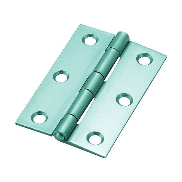 【仕様】●全長(mm)：64●幅(mm)：42●厚さ(mm)：1.4●D2(mm)：6.2●ねじ穴数：6●穴径(mm)：5.0●耐荷重(kg)2個使用時：8【仕様2】●表面処理：生地仕上げ●取付方法：木ねじ(別売)【材質／仕上】●スチール（...