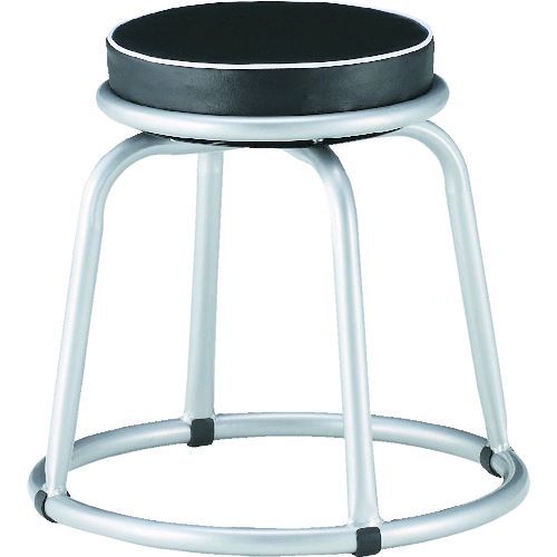 【特長】●座が回転するため、軽作業をするときに楽です。●ウレタンが厚いため、疲れにくくなっています。【仕様】●張地：ビニールレザー張り●色：ブラック●座幅(mm)：300●座高(mm)：450【仕様2】●積み重ね可能(3脚まで)【材質／仕上...