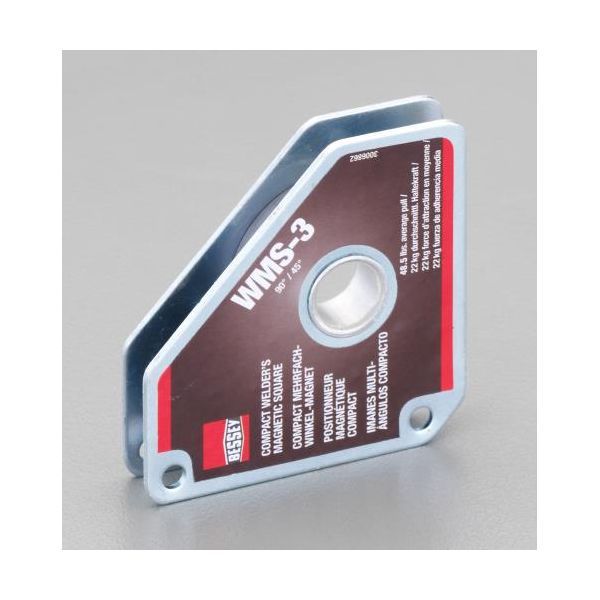 ●用途…ボール盤作業や組立作業の仮押えにご使用ください。※ON/OFF切換スイッチは付いておりません。●保持角度…90°、45°●吸着設置能力…22kg●サイズ…85×15×85(H)mm●重量…280g