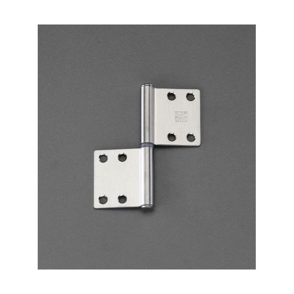 ●材質…ステンレス(SUS304）●仕上…ヘアーライン仕上げ●サイズ…全長:102mm、幅:89mm、厚み:2mm、穴径:6mm●穴数…8●重量…125g●左右兼用●両面皿●皿木ねじ（3.5×25）×8本付