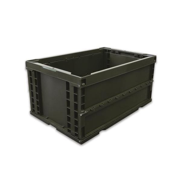 ●材質…ポリプロピレン●容量…74.0L●サイズ(mm)…649×439×327(H)●入数…1●ESCOオリジナル　人気のオリーブドラブ色（OD色）コンテナ●積み重ね可能●ふた無し●別売アクセサリー…ふた：EA506AA-18DF